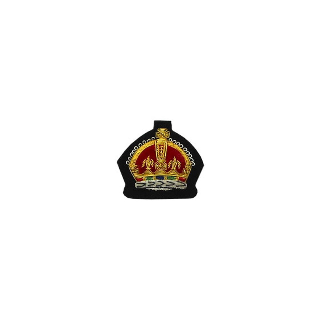 Queens Crown Badge Gold Bullion On Red – Imperial Highland Supplies