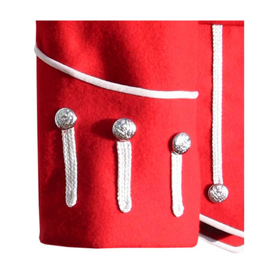 Pipe Band Doublet Red With White Piping – Imperial Highland Supplies