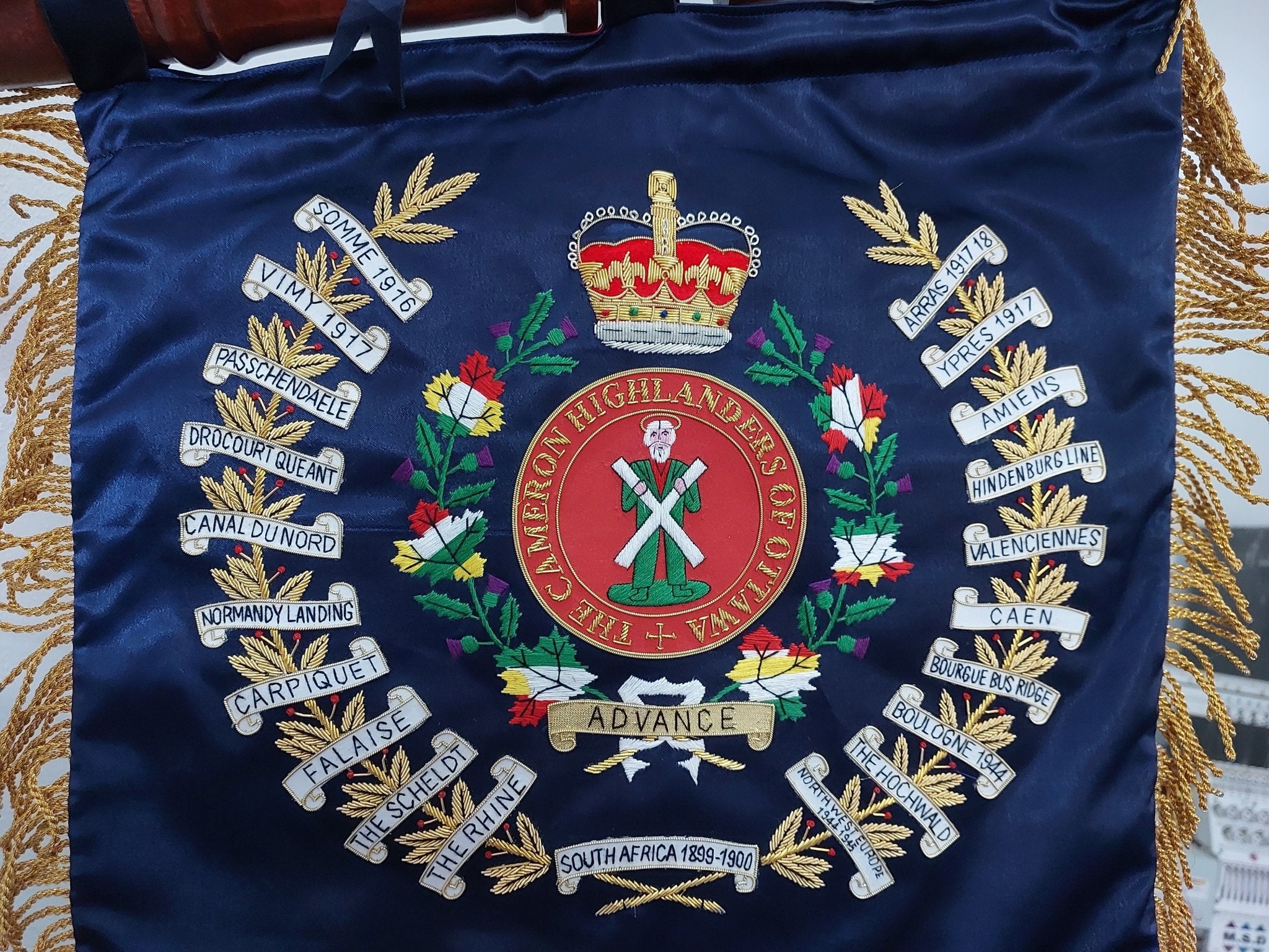 Pipe Banner Double Sided Hand Embroidered Custom Made – Imperial ...