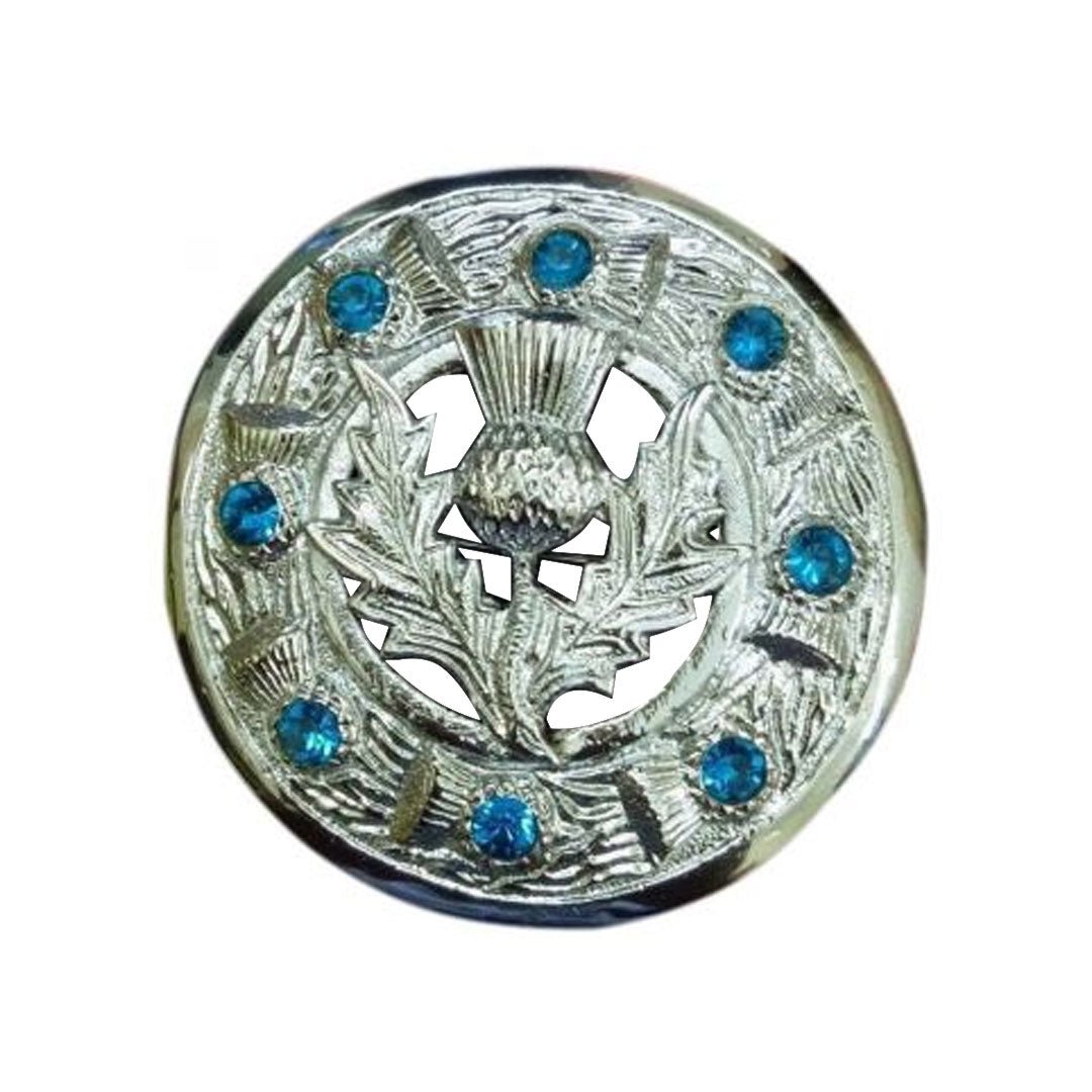 Scottish Brooch With Stones And Badges – Imperial Highland Supplies